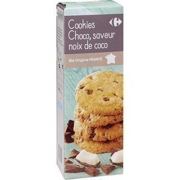 Cookies choco, saveur noix de coco - 200g - Carrefour - Savey